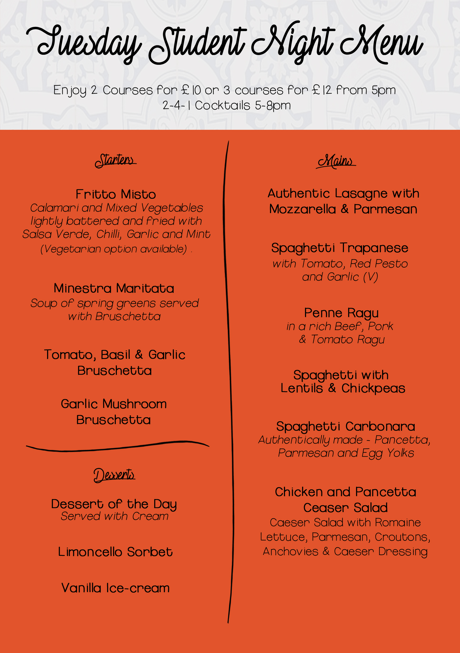 Student_Menu – La Storia